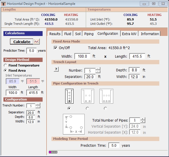 Horizontal Fixed Area Mode